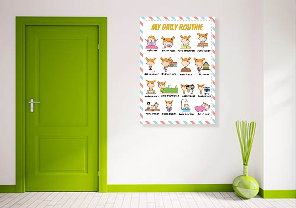 My Daily Routine Okul Posteri | okulposterleri.com